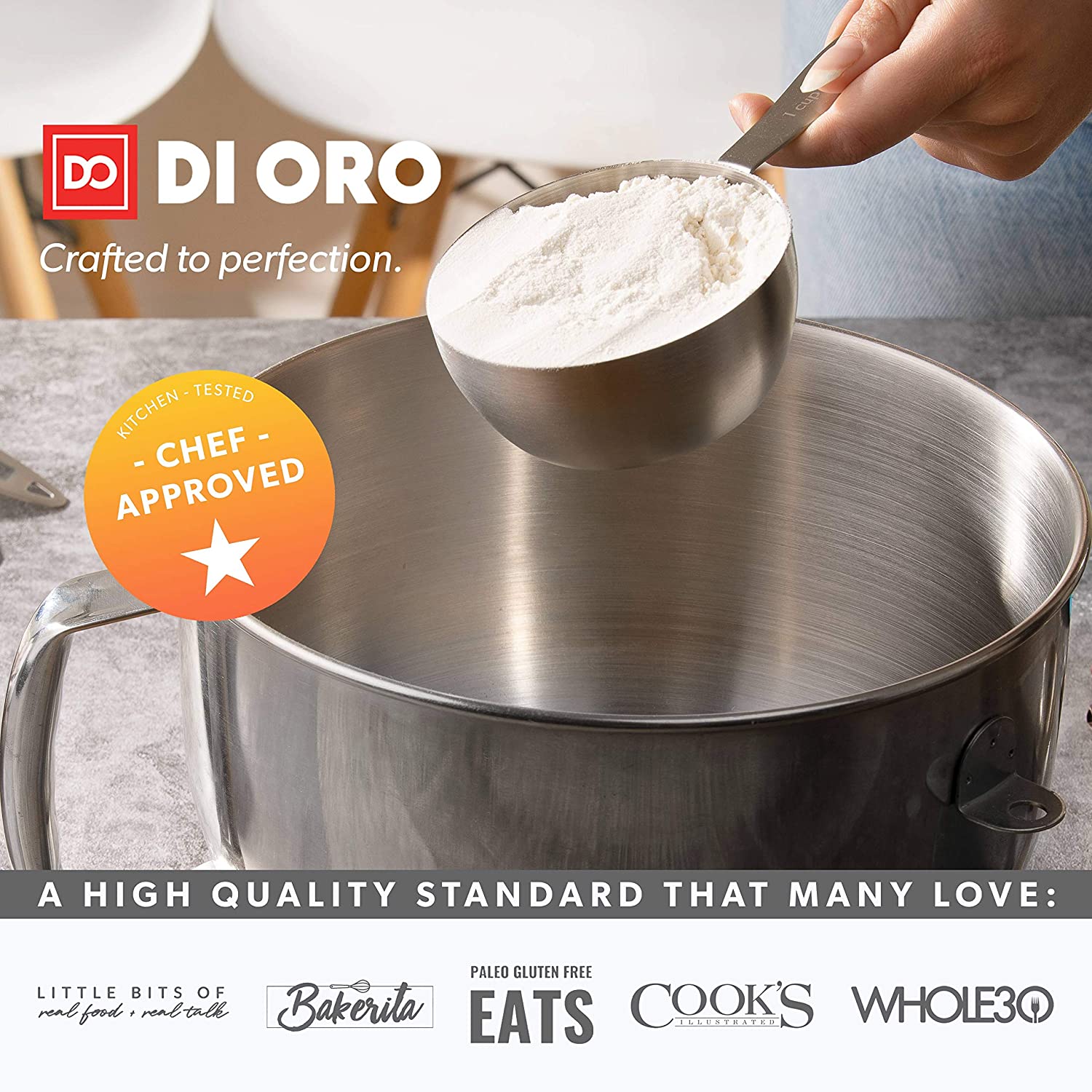 4-Piece 18/8 Stainless Steel Measuring Cup Set– DI ORO