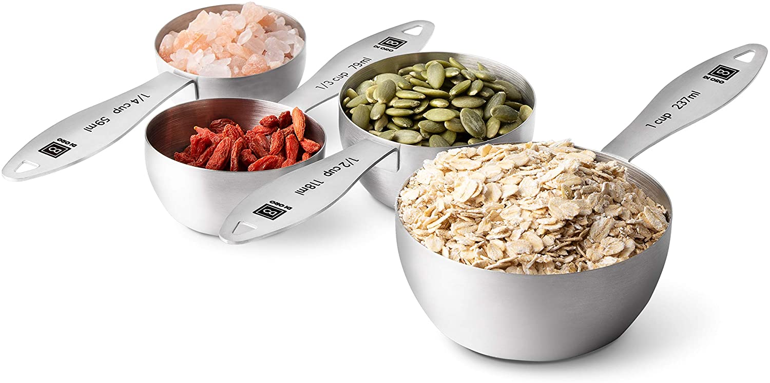 4-Piece 18/8 Stainless Steel Measuring Cup Set– DI ORO