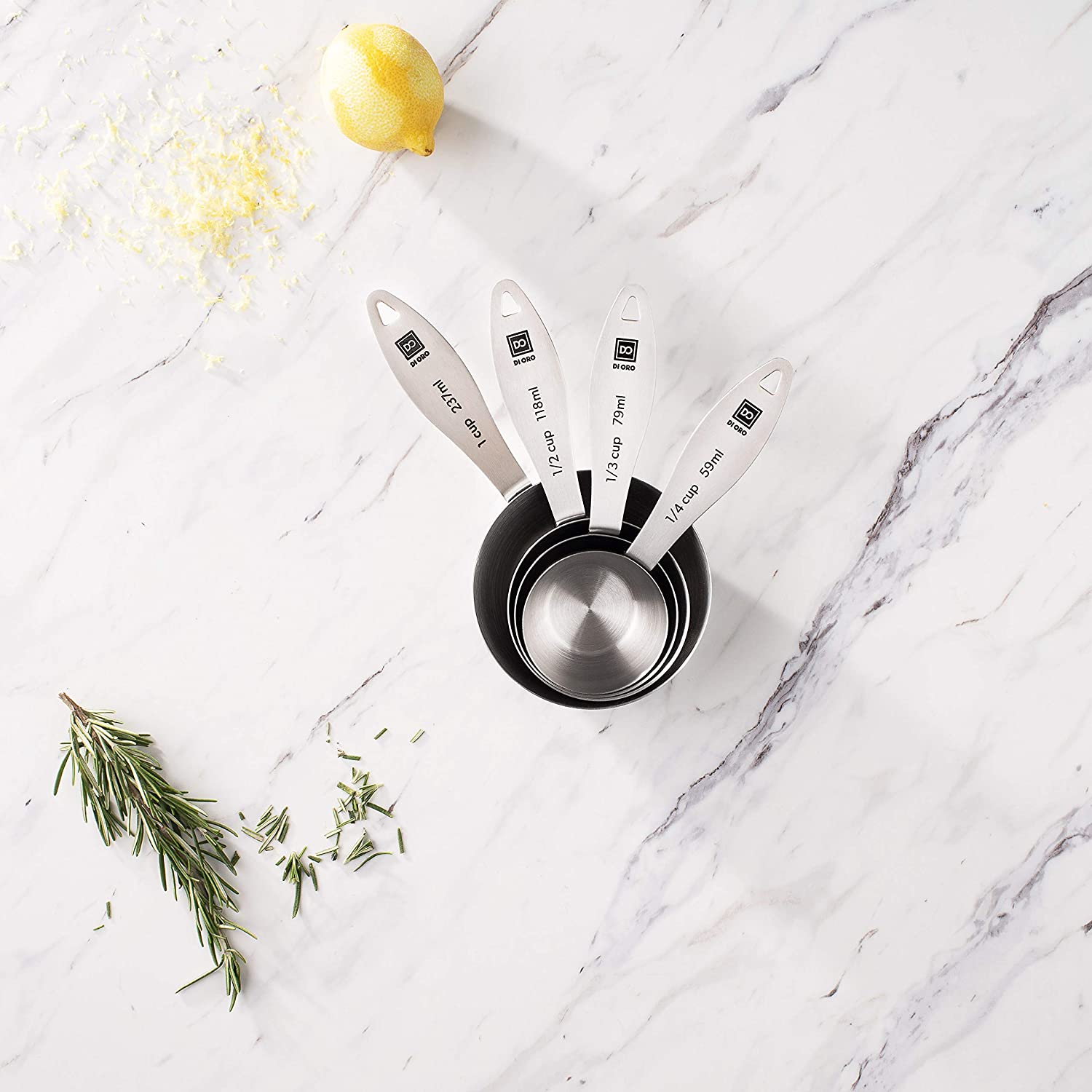 4-Piece 18/8 Stainless Steel Measuring Cup Set– DI ORO