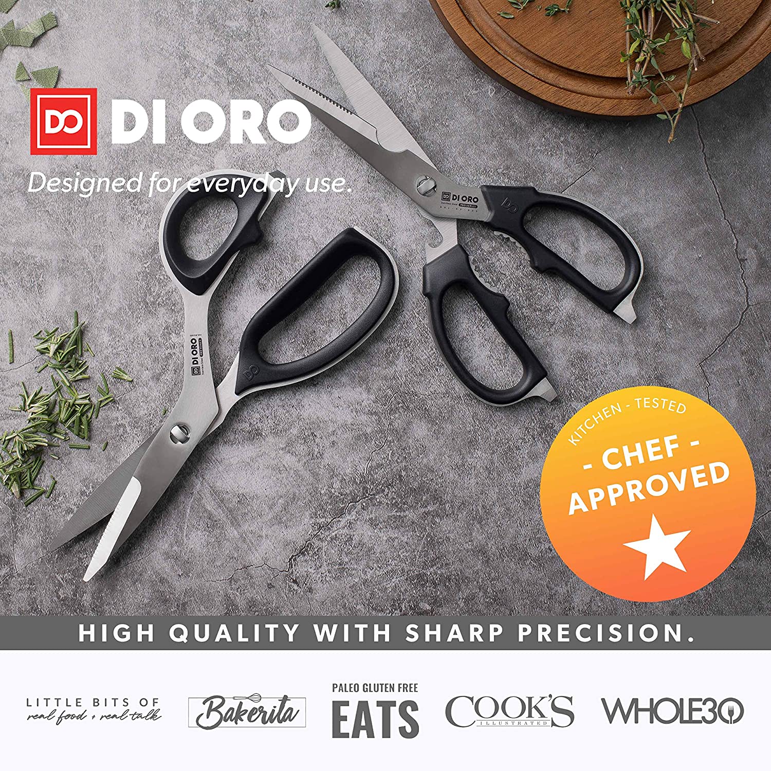 Stainless Kitchen Scissors Set – Sharp, Durable & Chemical-Free | DI ORO