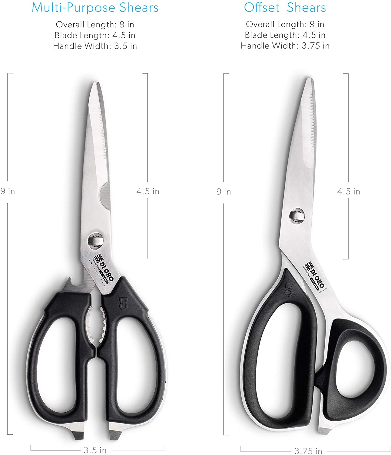 Stainless Kitchen Scissors Set – Sharp, Durable & Chemical-Free | DI ORO