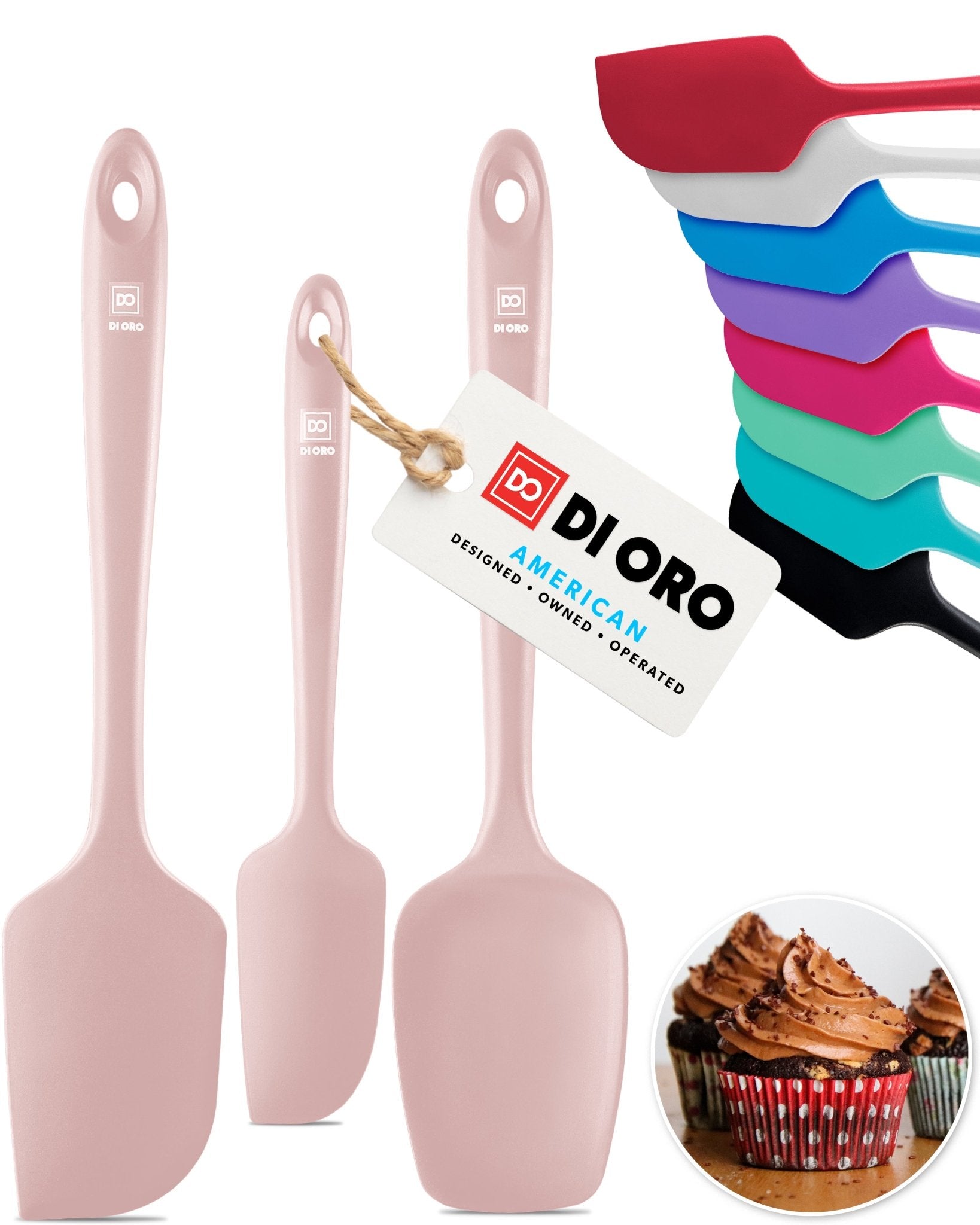 Spatulas Silicone Heat Resistant Set | 3pc BPA-Free by DI ORO