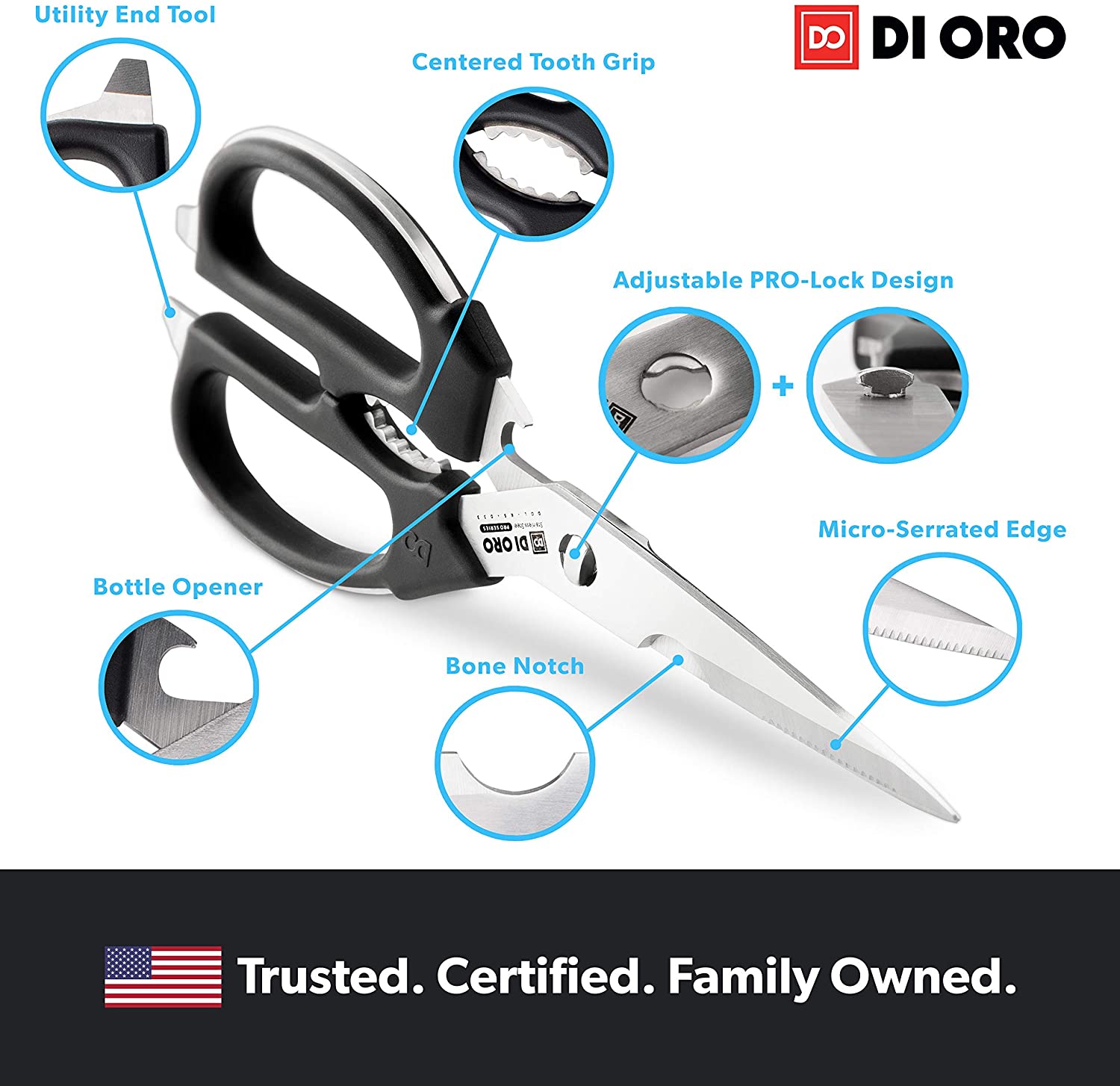 High-Carbon Stainless Steel Multi-Purpose Kitchen Scissors– DI ORO