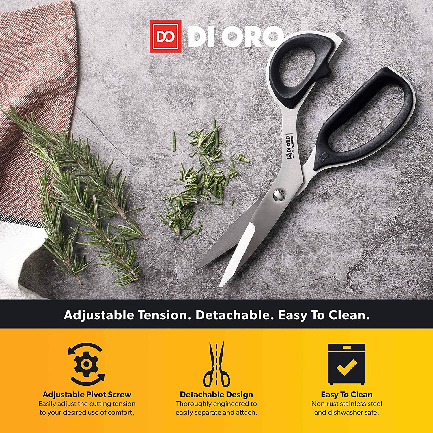 High-Carbon Stainless Steel Offset Kitchen Scissors– DI ORO